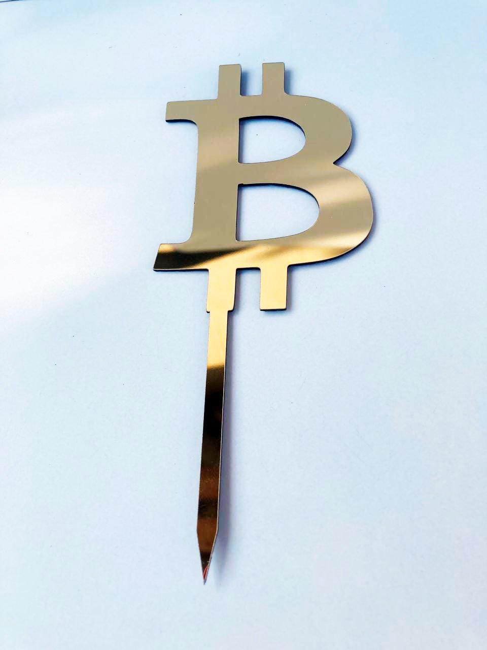 Bitcoin Cake Topper Set With Tags & Sign. Crypto Party Decorations ...
