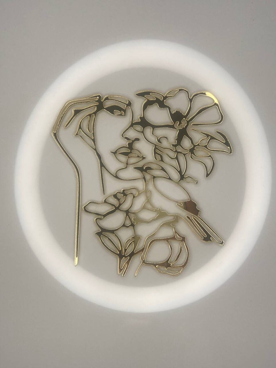 Woman's Silhouette Line Art. Lady Face Cake Topper Design. Digital File ...