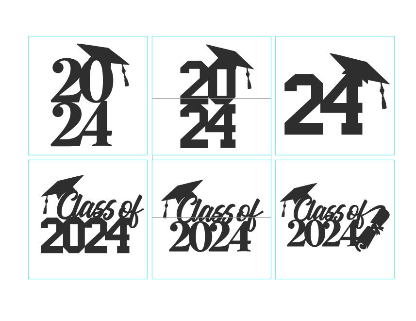 2024 Graduation Cake Toppers Bundle. Graduation Themed Decor. Class of ...