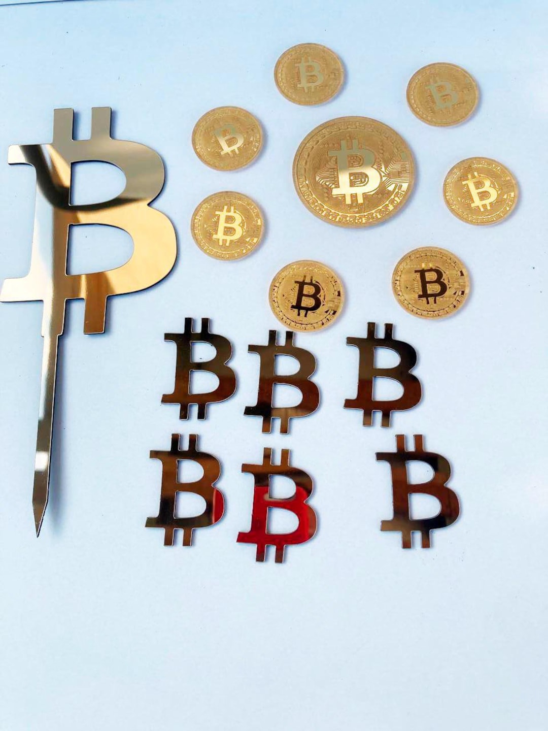 Bitcoin Cake Topper Set With Tags & Sign. Crypto Party Decorations ...