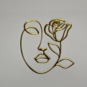 Woman Face Line Art Cake Topper Design. Digital File for Laser Cutting ...