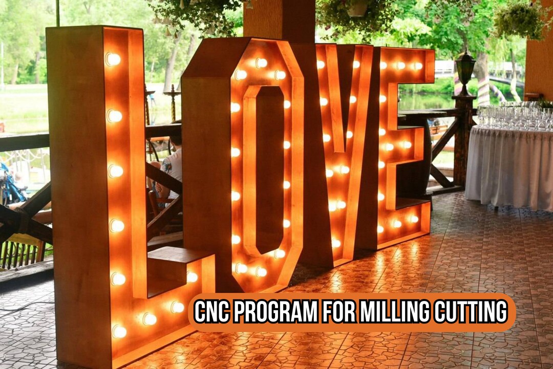 Decoration LOVE With Backlight 1500mm. Cnc Program for Milling Cutting ...