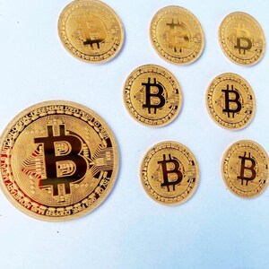 Bitcoin Cake Topper Set With Tags & Sign. Crypto Party Decorations ...