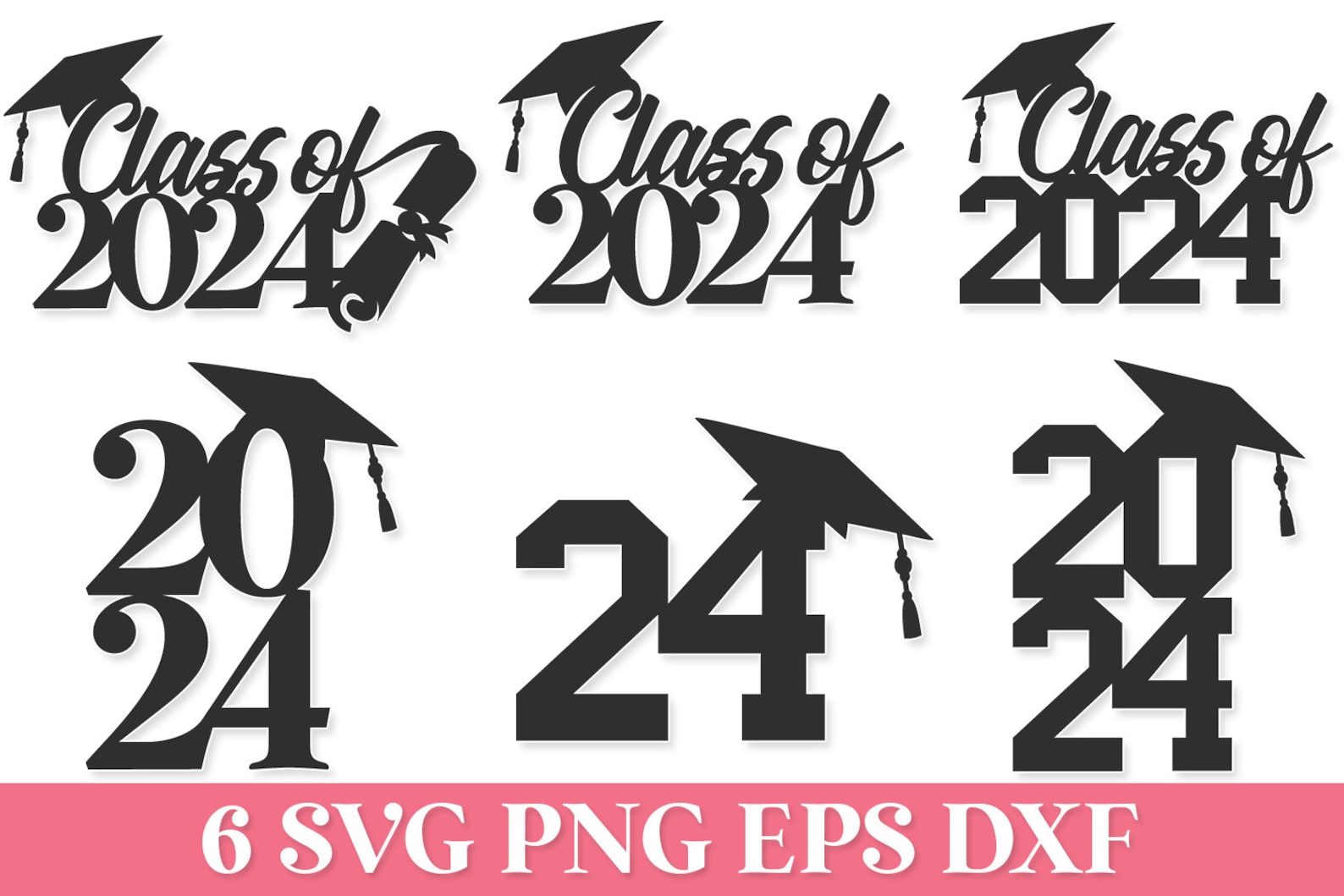 2024 Graduation Cake Toppers Bundle. Graduation Themed Decor. Class of ...