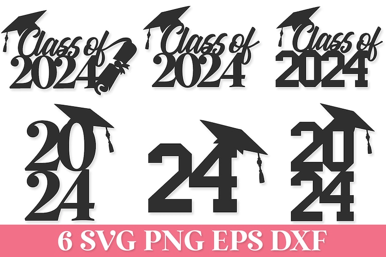 2024 Graduation Cake Toppers Bundle. Graduation Themed Decor. Class of ...