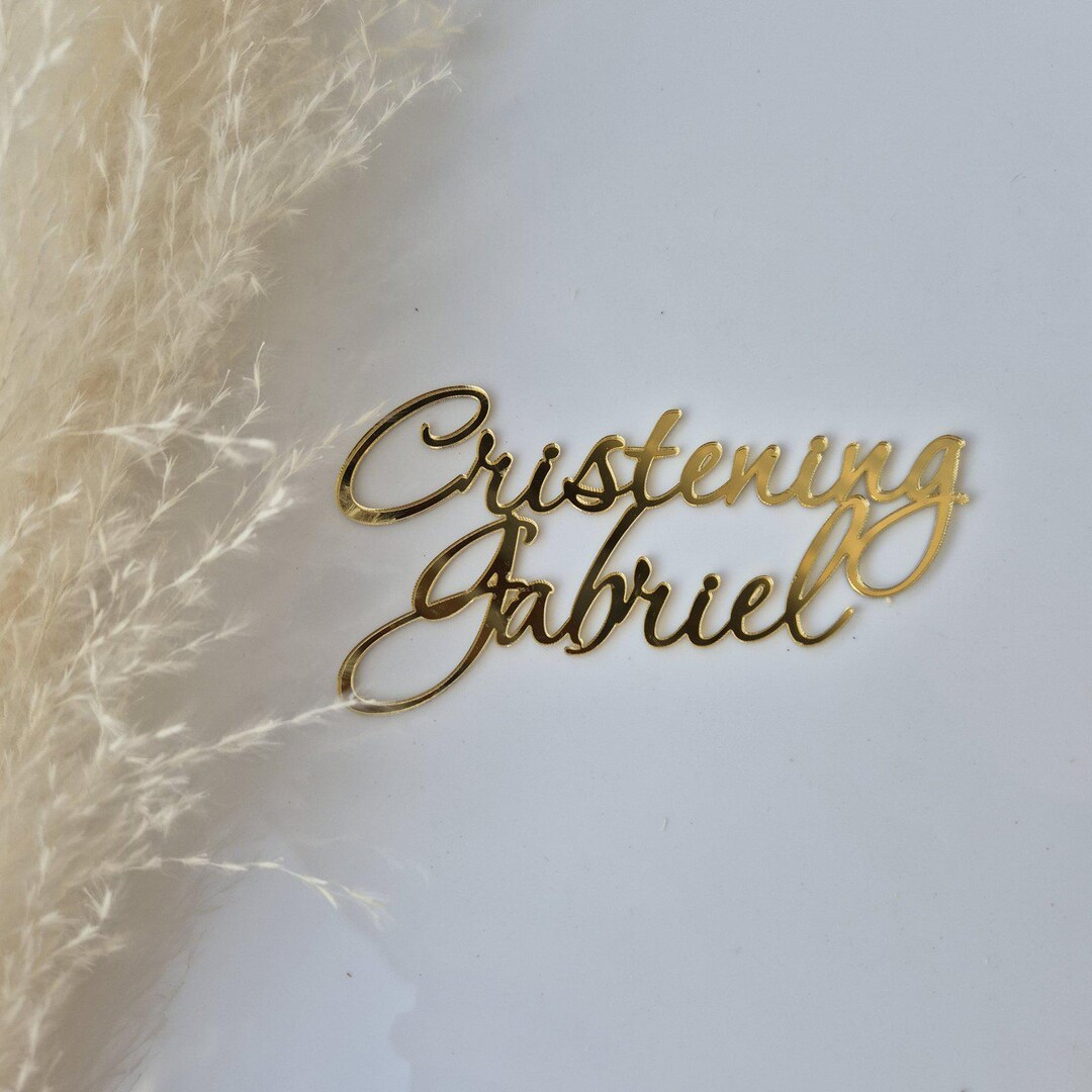Personalized Christening Cake Topper - Custom Name Baptism Decoration ...