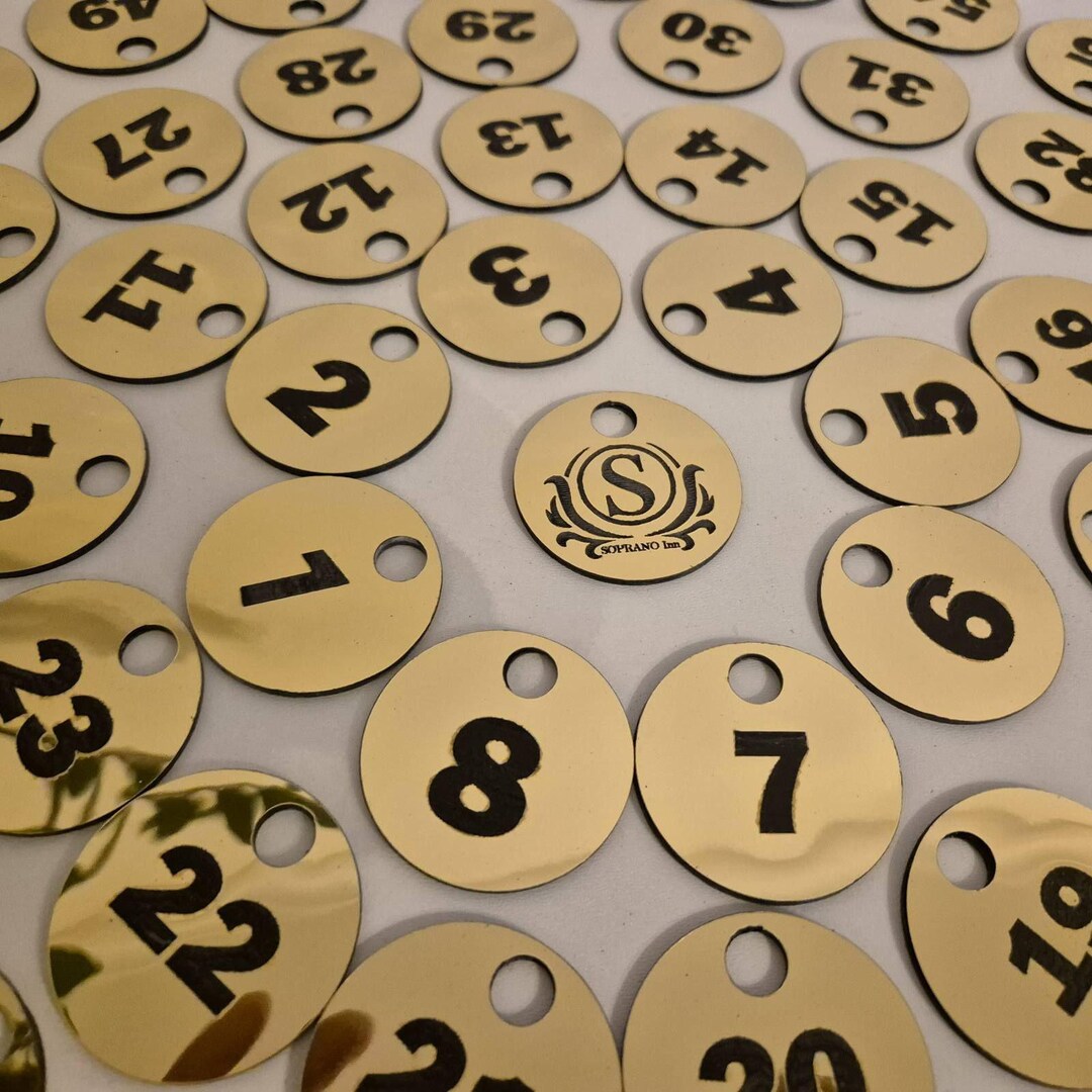 Custom Acrylic Locker Tags: Engraved Number Keychains - Etsy