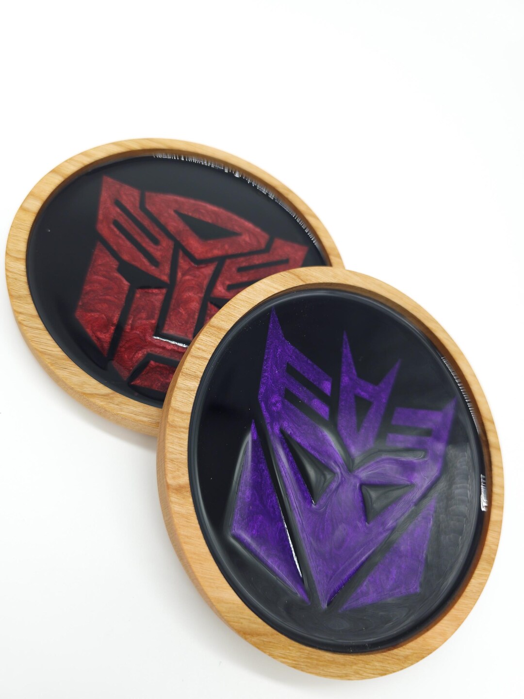 Cherry Wood Resin Coasters – 80s Cartoon Autobot & Decepticon ...