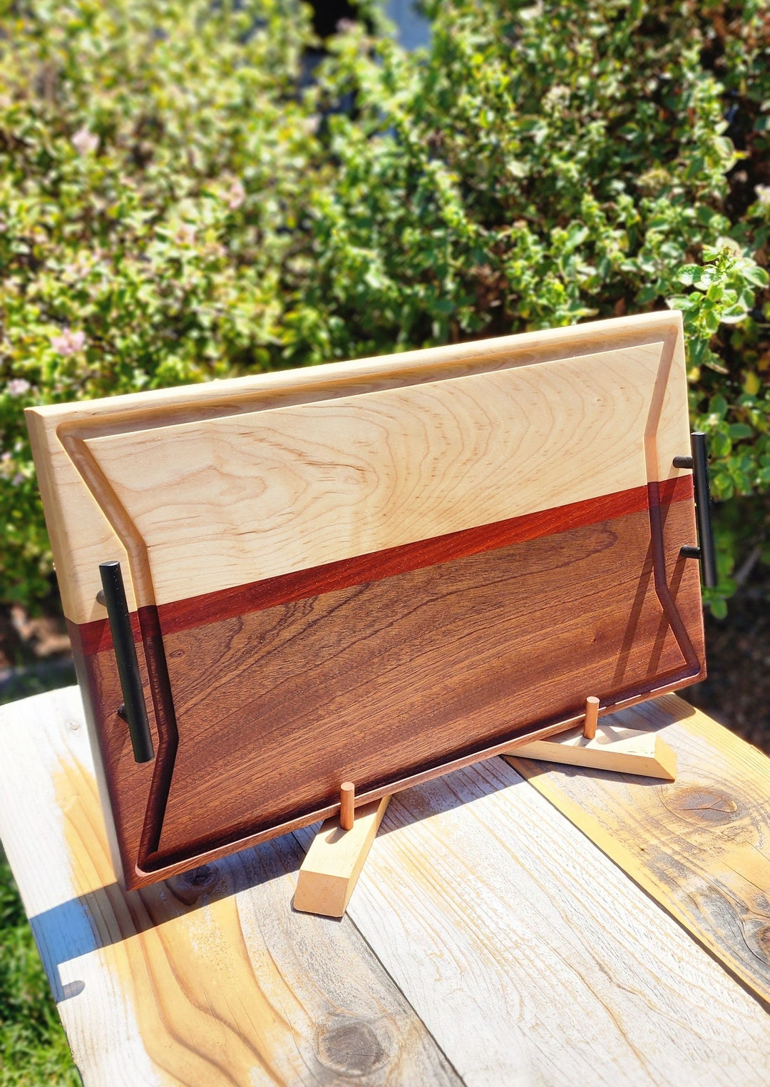 Large BBQ Board With Handles and Juice Groove - Wood, Grill, Grill ...