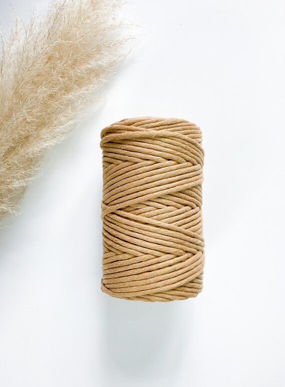 Camel Macrame Cotton String 4mm Single Twist Single Strand - Etsy
