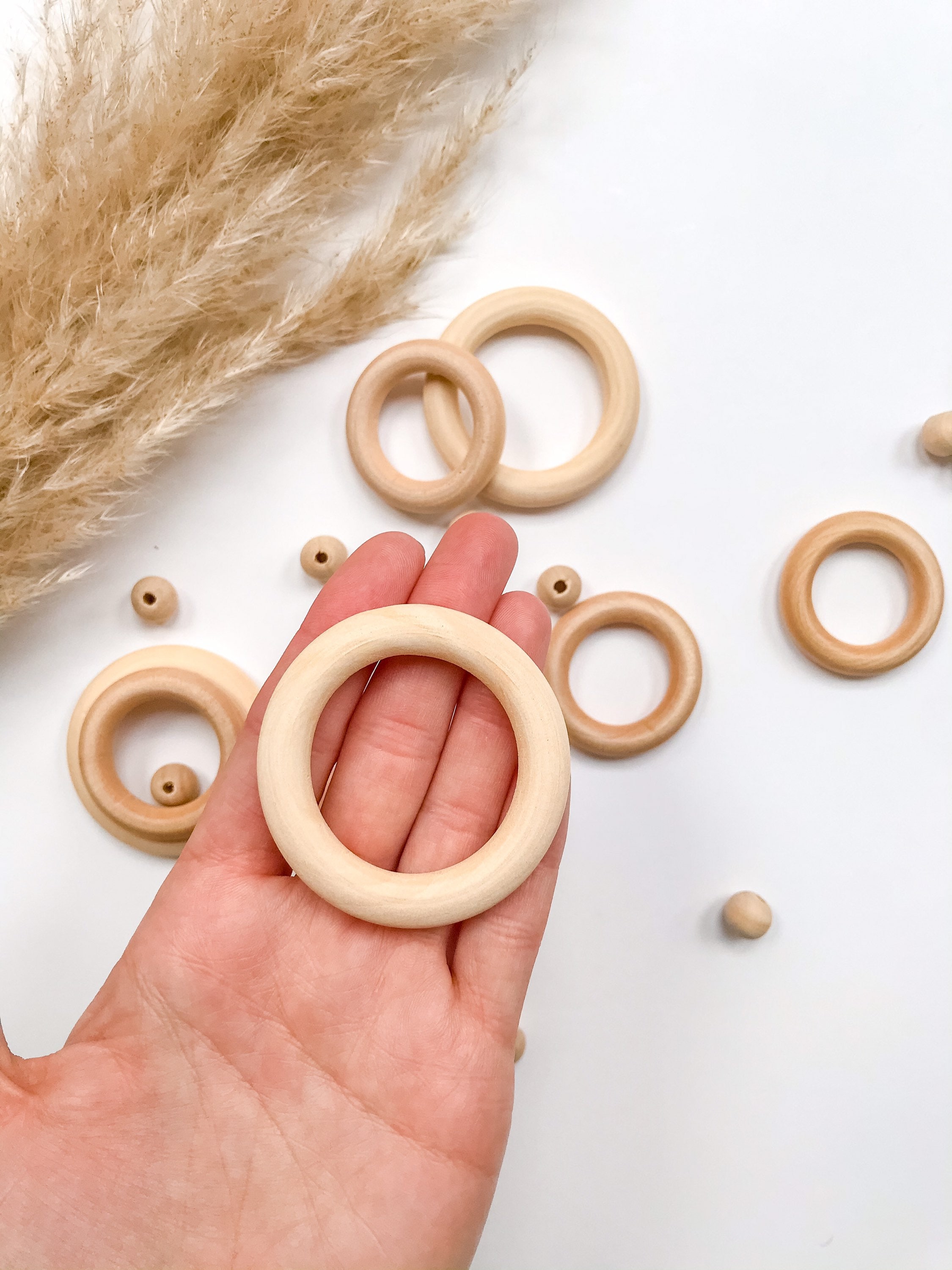 Natural Wooden Rings DIY Wooden Rings Macrame Wooden Rings - Etsy UK