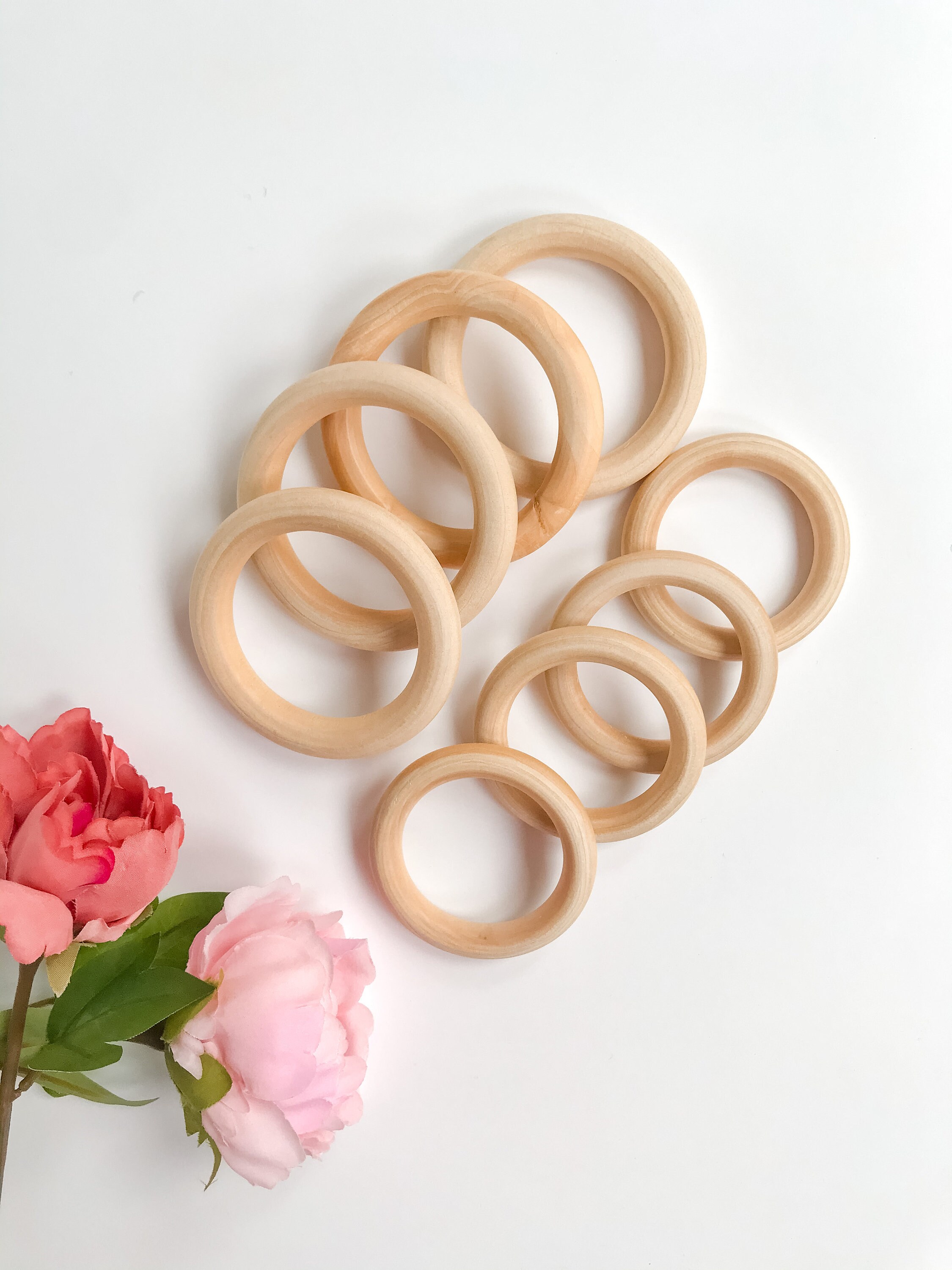 Natural wooden rings DIY wooden rings macrame wooden rings | Etsy