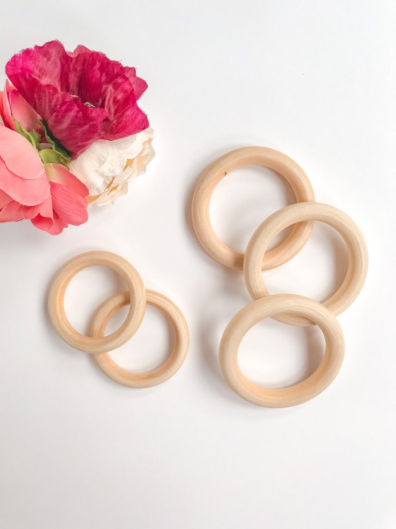 Natural Wooden Rings DIY Wooden Rings Macrame Wooden Rings - Etsy UK