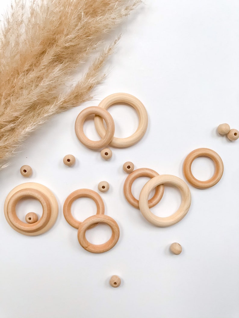 Natural Wooden Rings DIY Wooden Rings Macrame Wooden Rings - Etsy UK