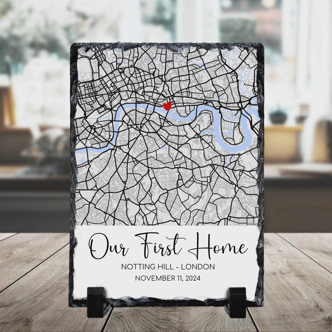 Personalised Map Slate — Custom Location Gift | Coordinates, Text & Map ...