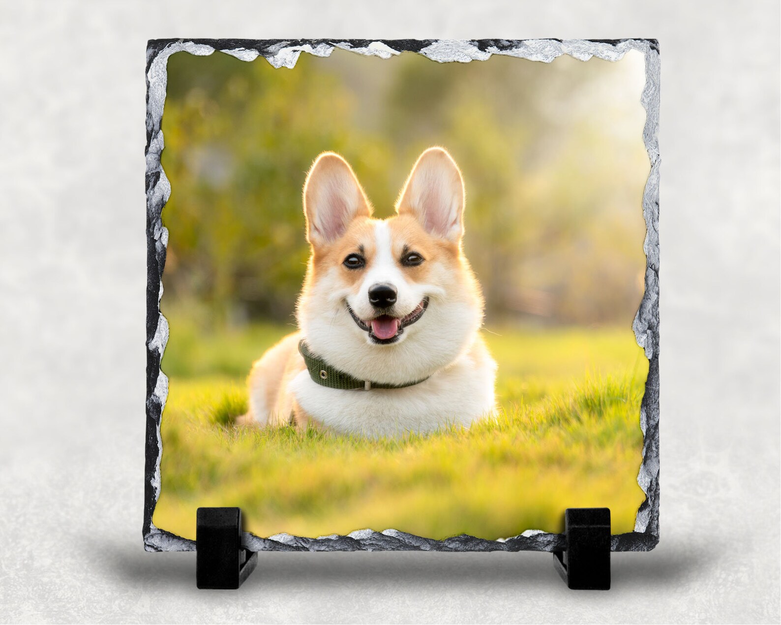 Personalised Square Photo Rock Slate Photo Slate With Stands - Etsy