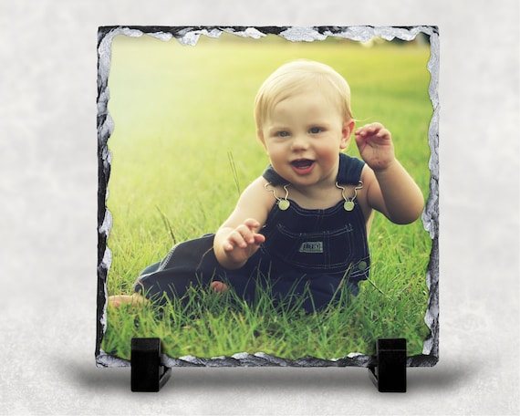 Personalised Square Photo Rock Slate Photo Slate With Stands - Etsy