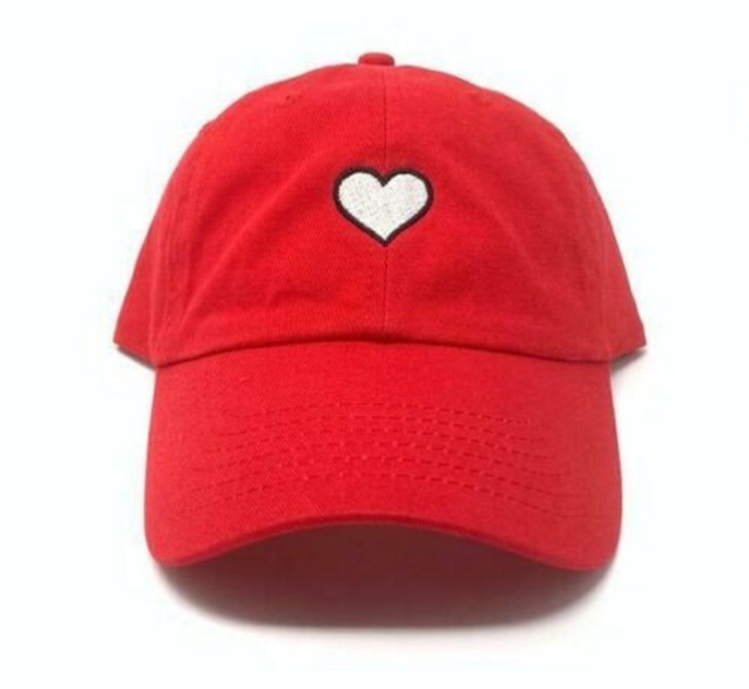 Valentines Love Logo With Heart Red Hat Cap Unstructured Valentine's ...
