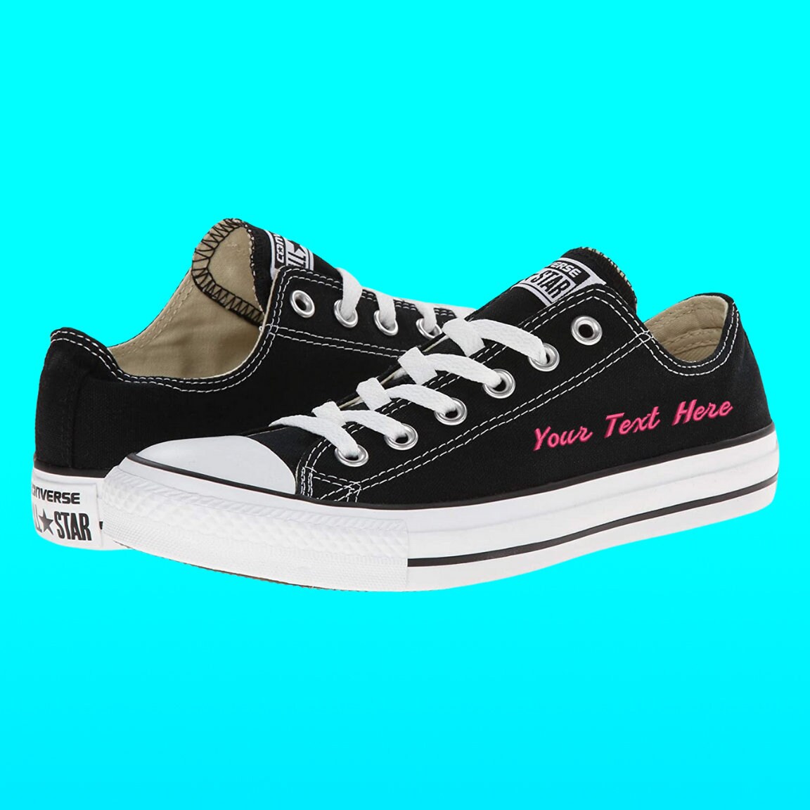 Custom Embroidered Stitched Shoes Sneakers Converse All Star Low - Etsy