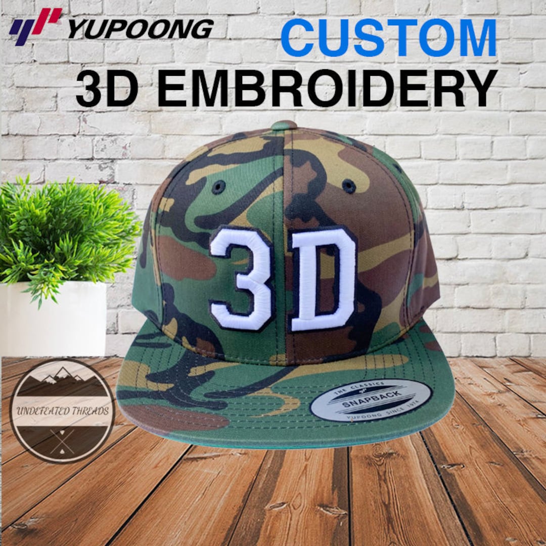 Custom Embroidered 3D Snapback Hat / Yupoong 6089 / Personalized Logo Snap Back / Embroidered ...