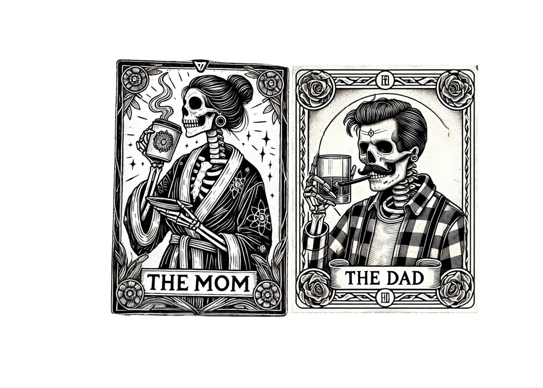 The Mom & the Dad Skeleton Art Print Set – Gothic Home Décor, Tarot ...
