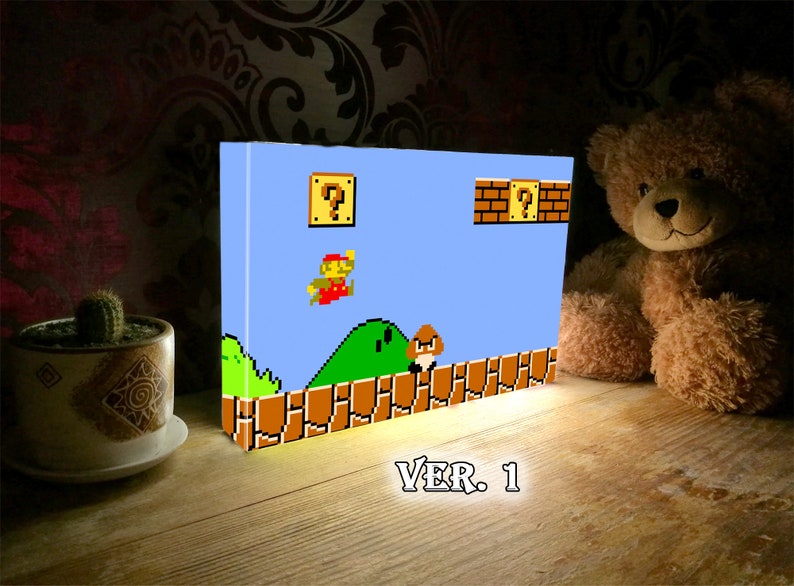 Super Mario lightbox Led Sign Night light mario lamp | Etsy