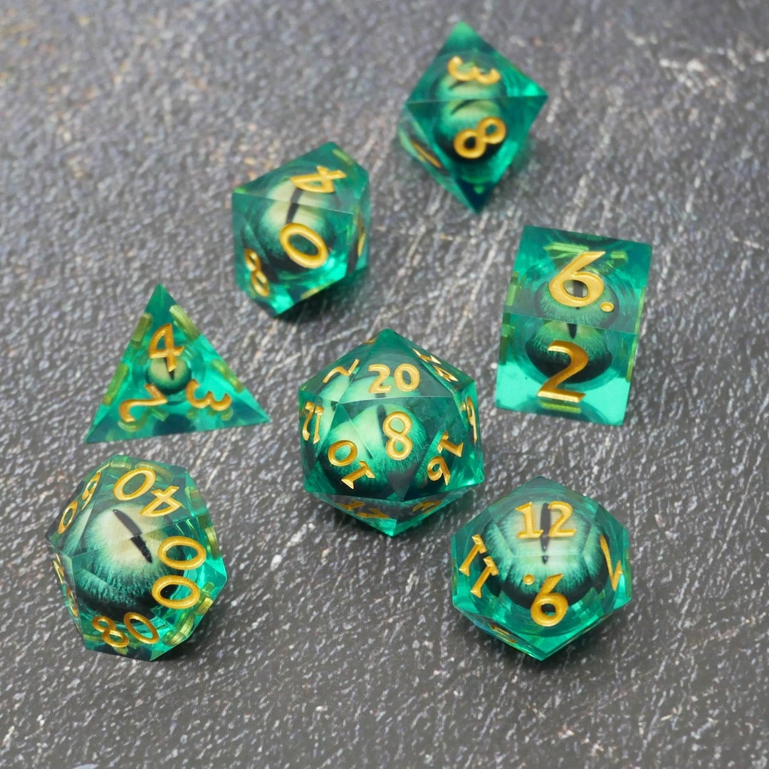 Gormagon's Eye 7 Piece Moving Eye Dnd Dice Set Acrylic - Etsy