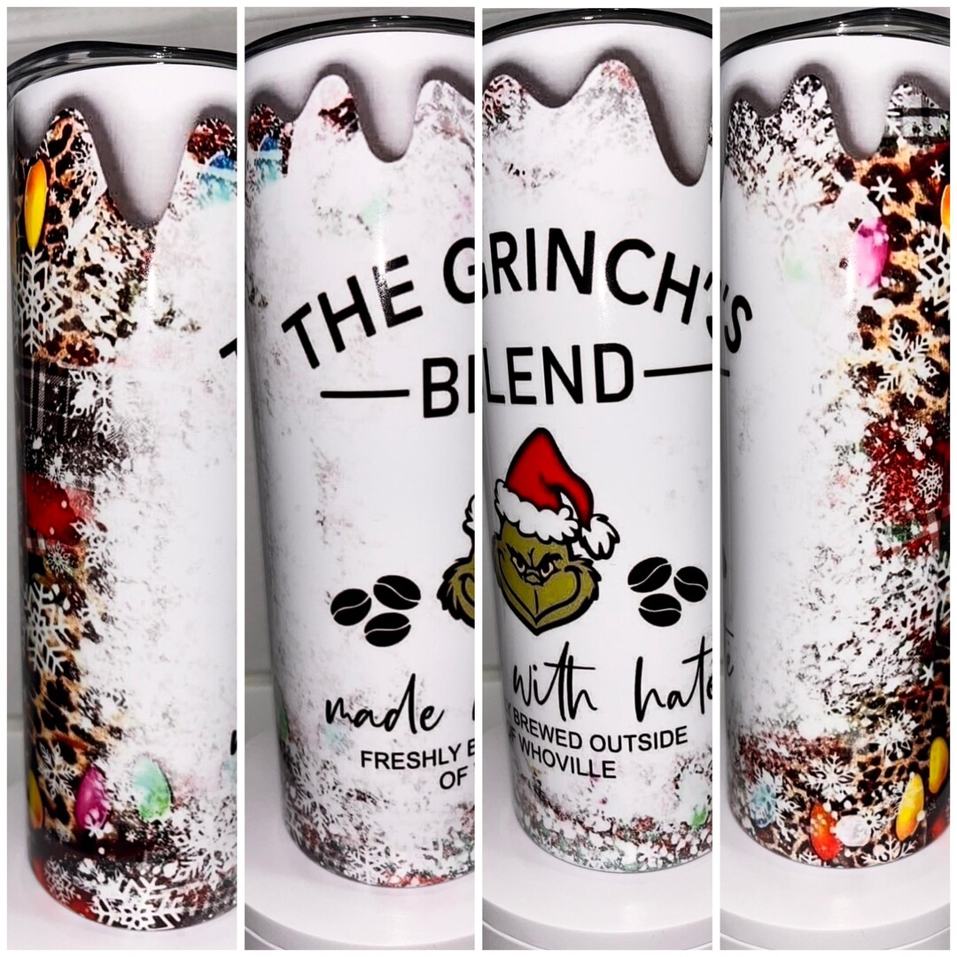 Grinch Christmas 20z Tumbler With Sliding Lock Lid, Metal Straw and ...