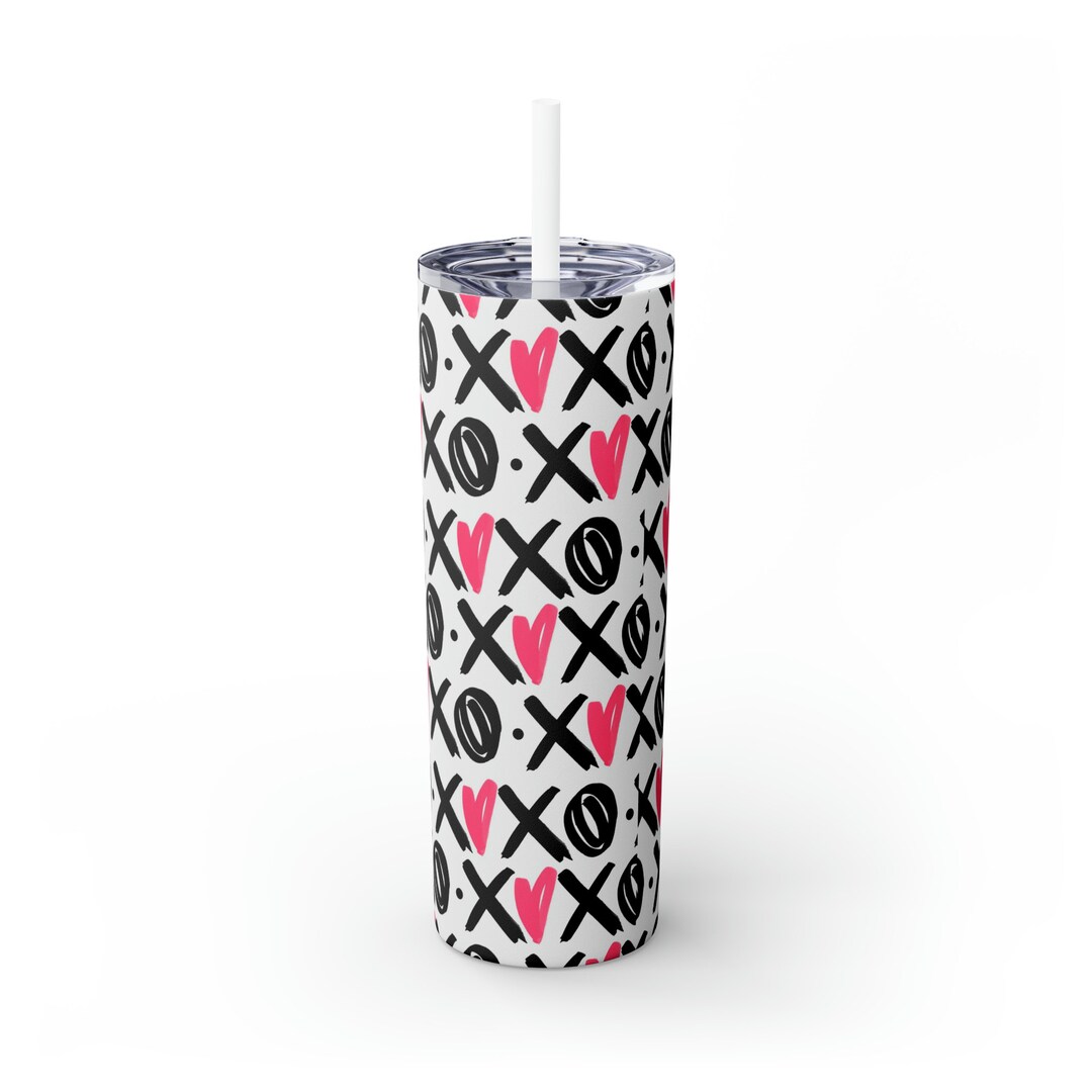 XOXO Valentine's Day Skinny Tumbler With Straw Hugs and - Etsy