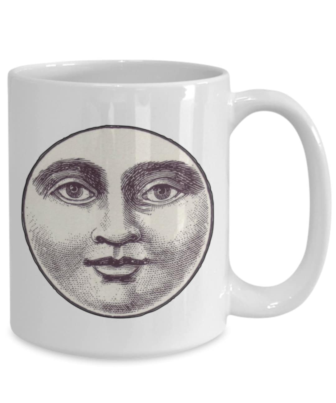 Vintage Moon Coffee Mug, Retro Moon Mugs, Celestial Mug Gifts, Moon ...