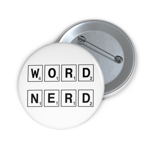 Word Nerd, Word Pin, Scrabble Tiles, Scrabble Lover Gifts, Bookworm ...