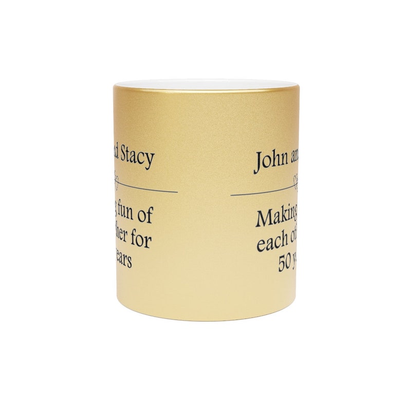 50th Anniversary Gold Metallic Coffee Mug for Couple Golden - Etsy