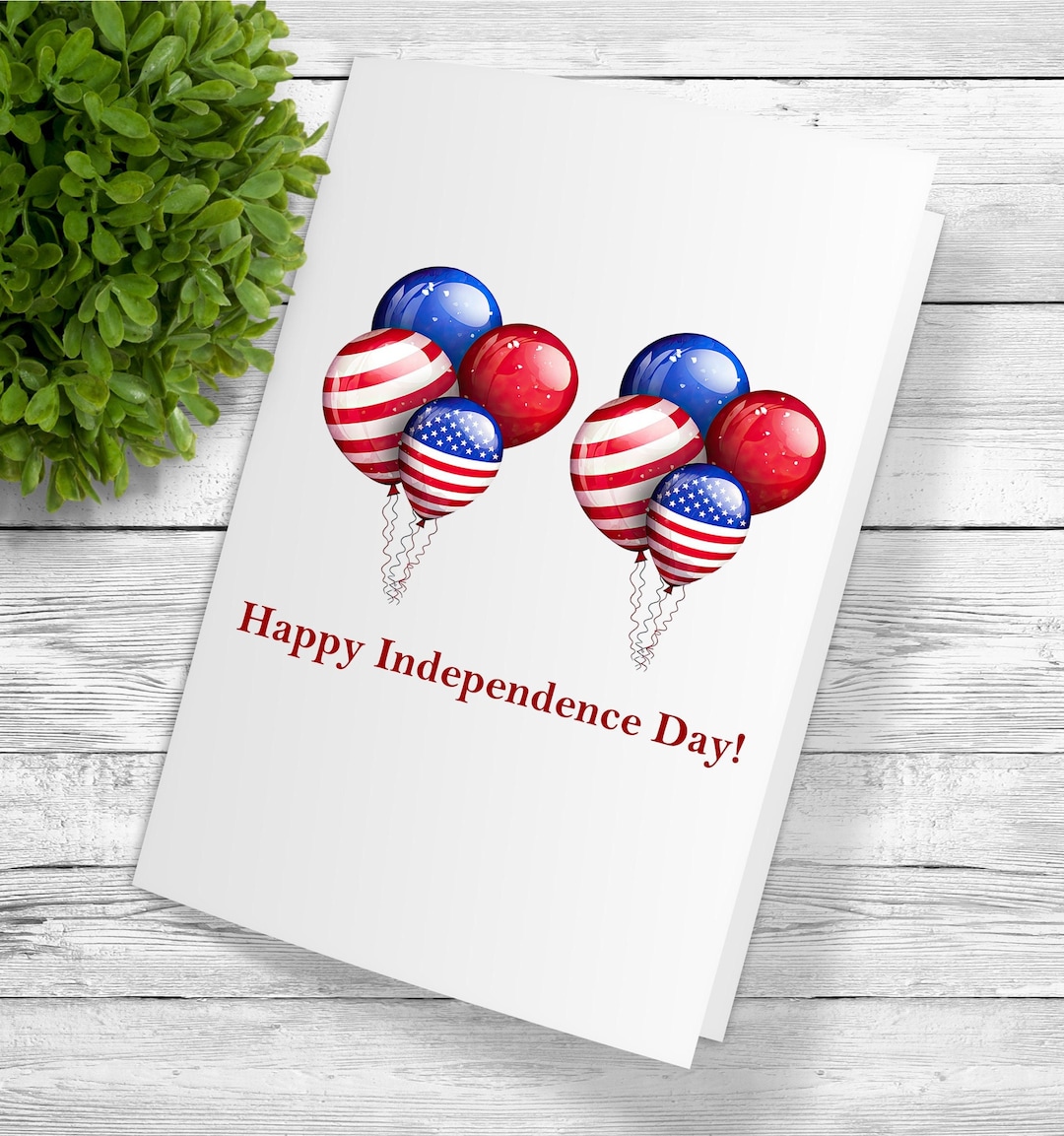 Happy 4th of July Printable Card, Independence Day Clipart Card, Red ...