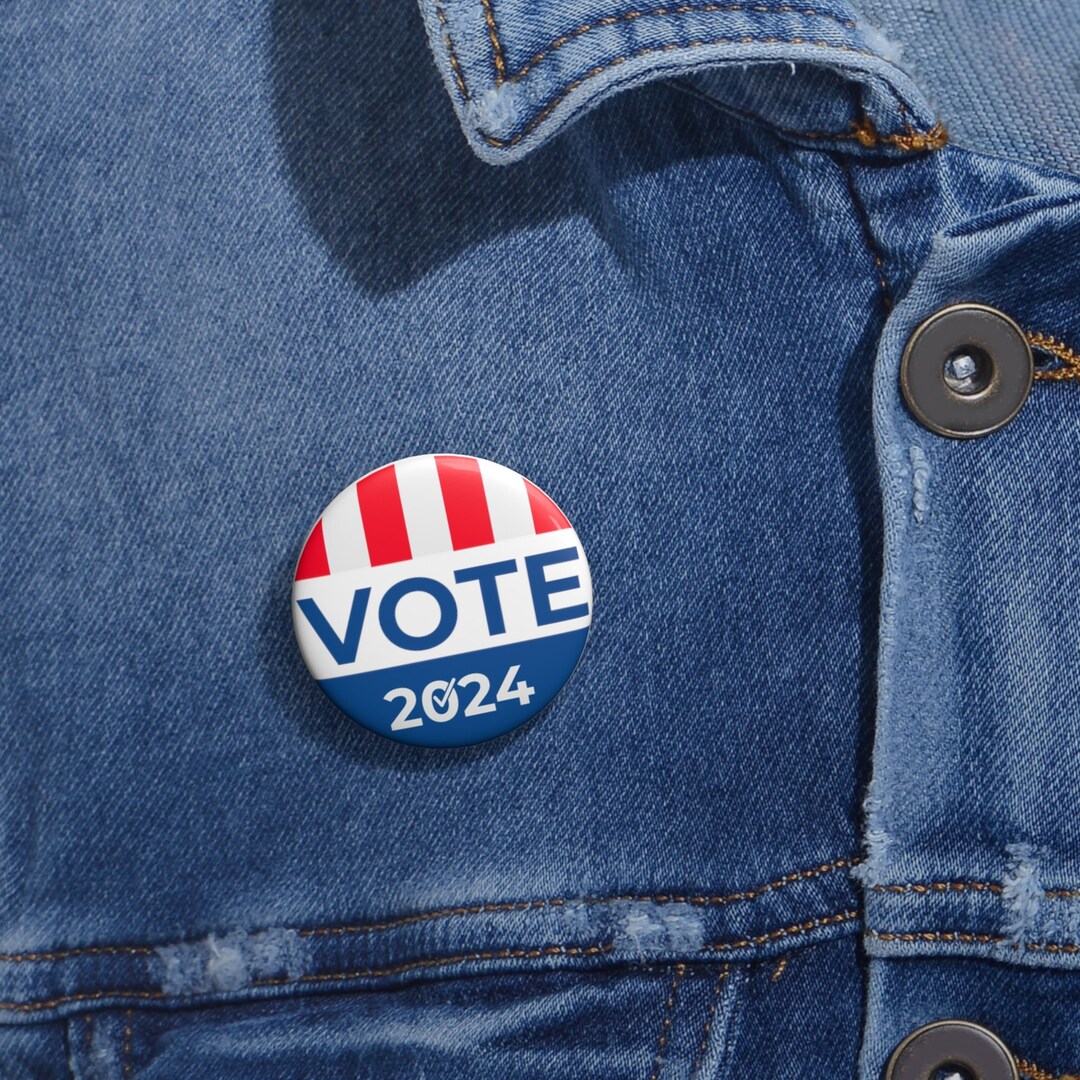 Vote 2024 Election Pin, Red White and Blue Vote Button, America ...
