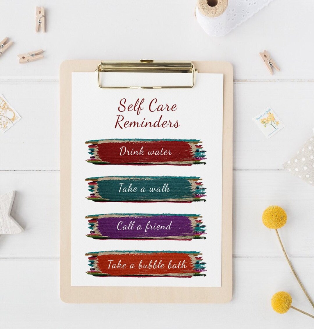Self Care Instant Download Printable, Self Love Print, Mental Health ...