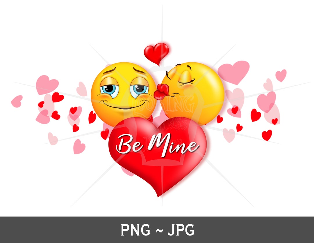 Emojis PNG, Valentine Emojis PNG, Emoji Kiss, Emoji Be Mine, Digital ...