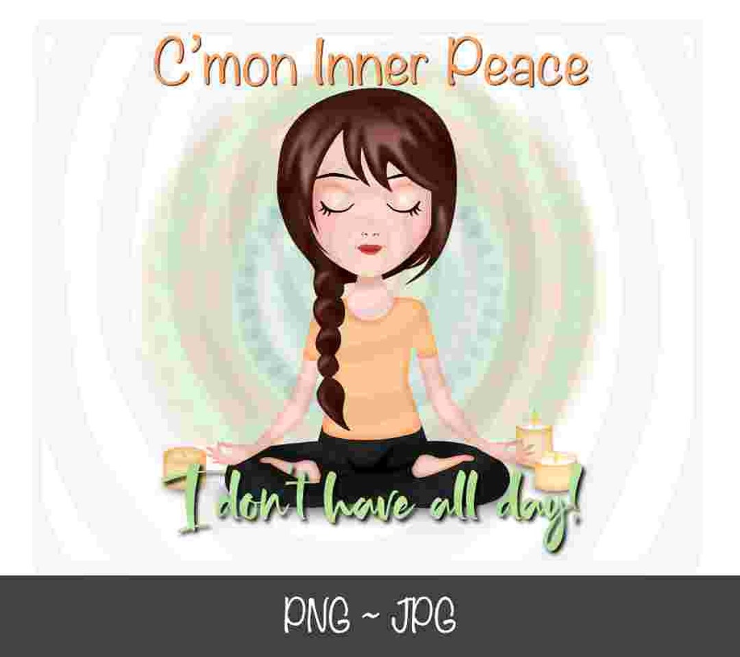 Inner Peace PNG, Inner Peace JPG, Meditation, Yoga, Digital File ...