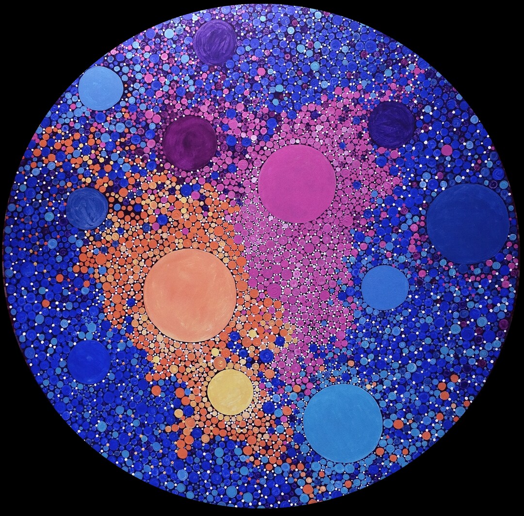Dreaming in Color, Creates This Colorful Circle Painting, 30x30x1 Inch ...