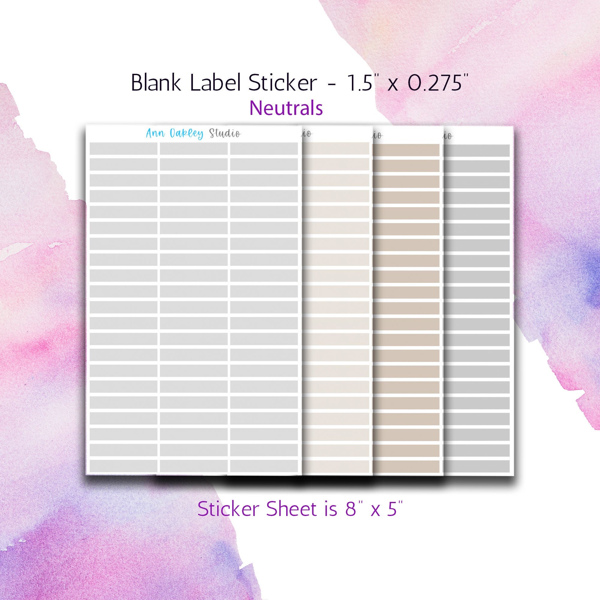 Labels Rectangle C Neutral Colored Planner Stickers Rectangle Blank ...