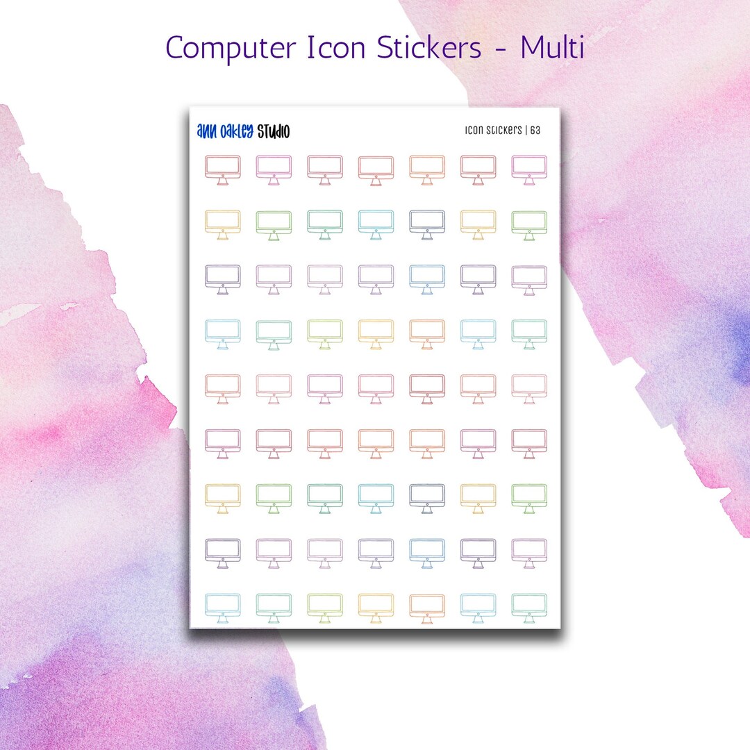 Computer Icon Stickers Multi colors Icon Planner Stickers - Etsy.de