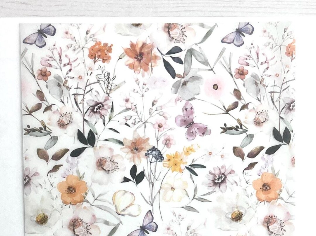 Decorative Vellum Sheet, Pressed Flowers Vellum Sheet Planner Dashboard ...