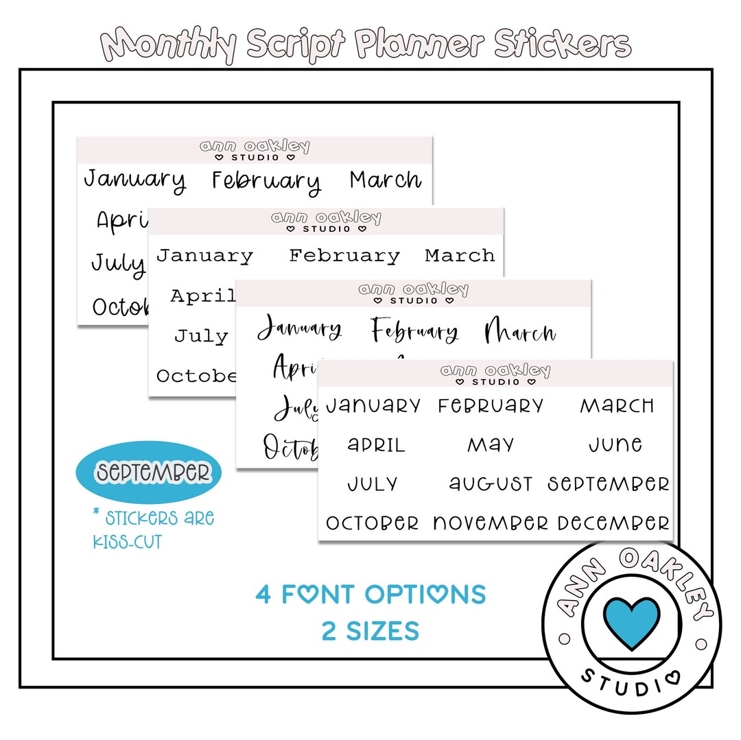 Months of the Year Planner Stickers monthly Calendar Planner Stickers 2 ...
