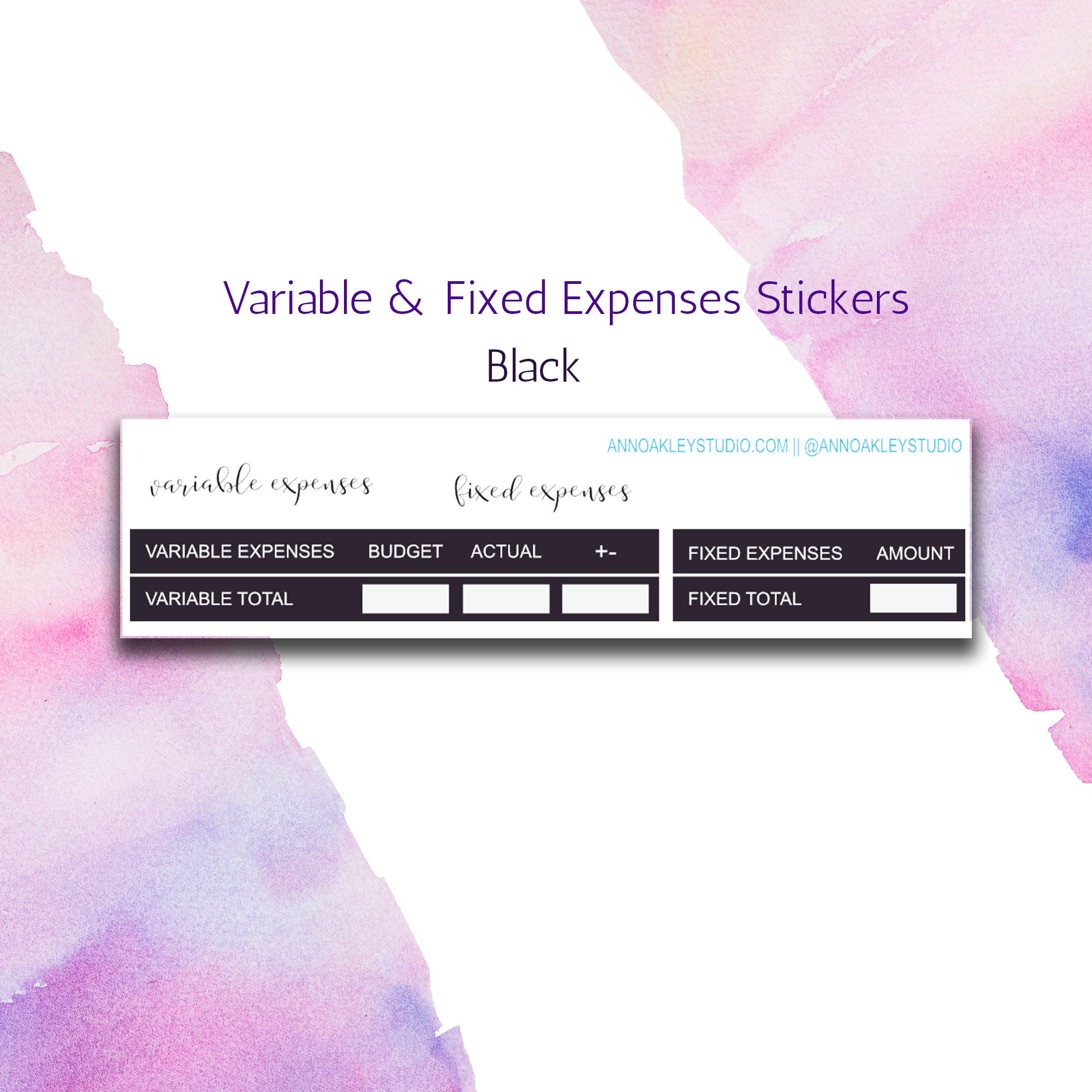 Variable & Fixed Expenses Tracker Budget Stickers 7x9 - Etsy