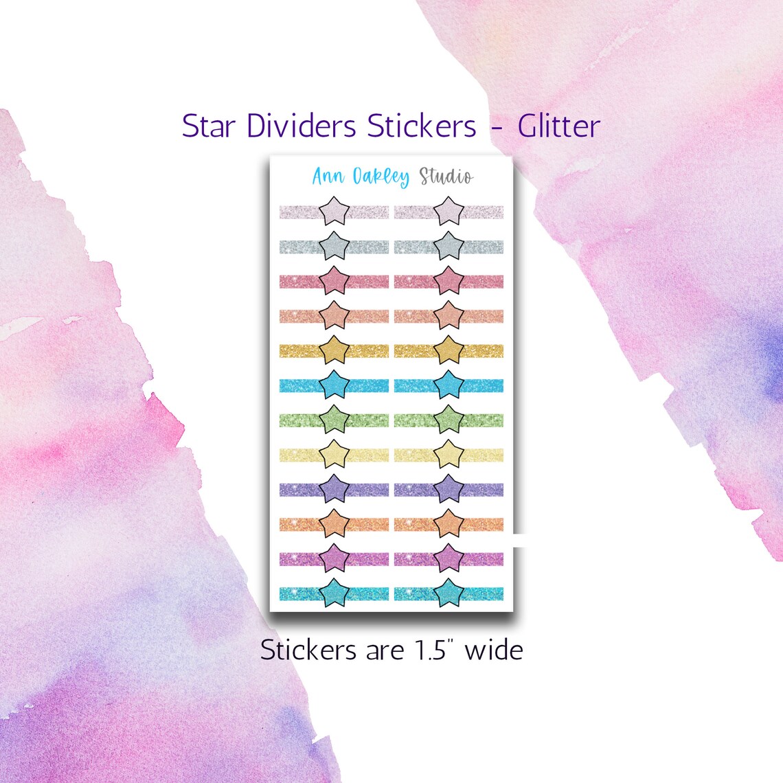 Star Divider Stickers Glitter Planner Stickers Glitter - Etsy