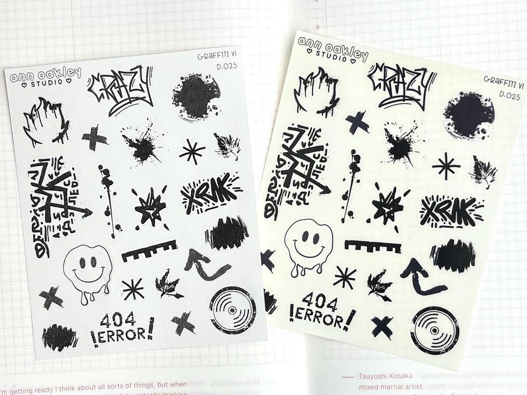 Graffiti Elements V1 Stickers, Transparent or White Matte Graffiti ...