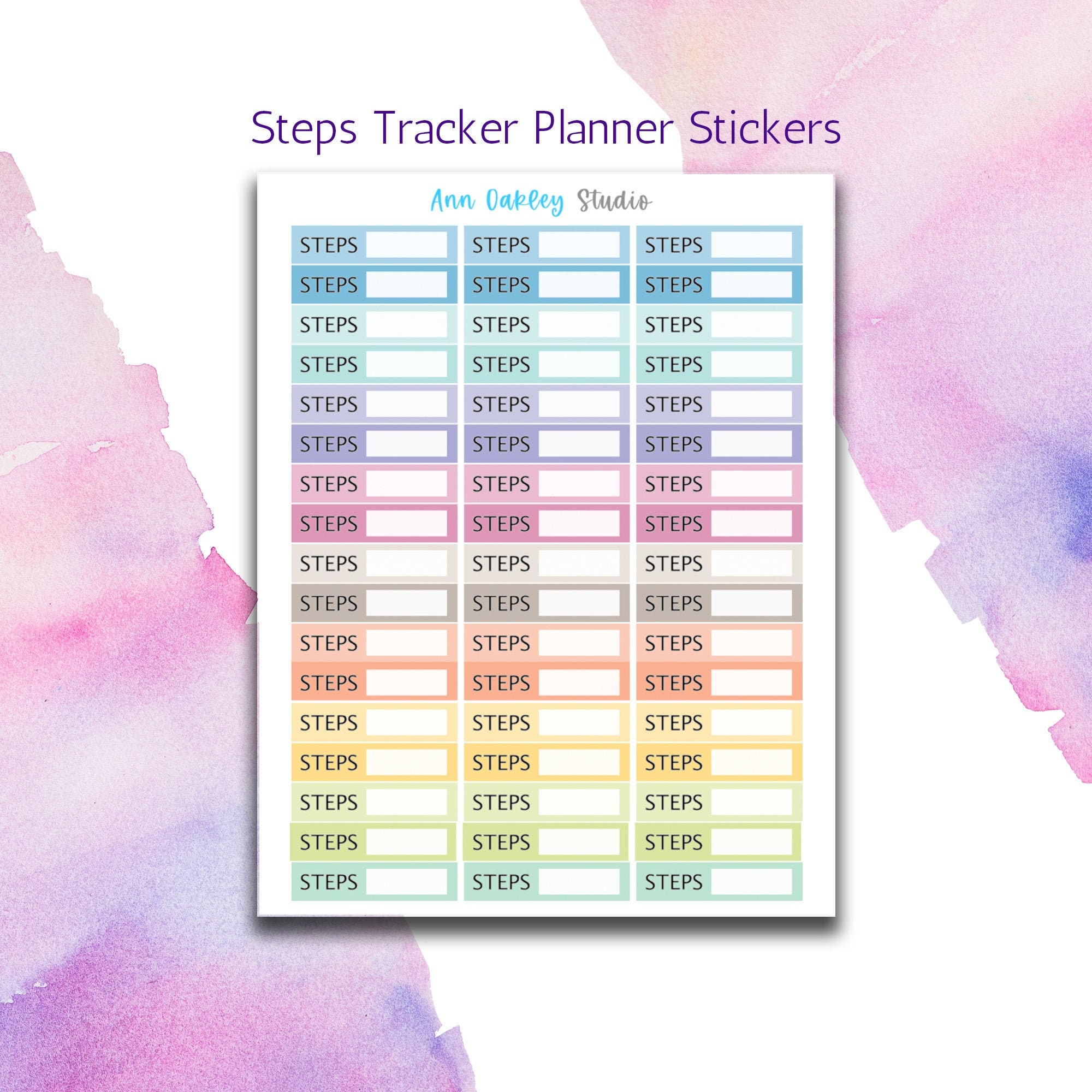 Steps Tracker Planner Stickers 1.5 wide | Etsy