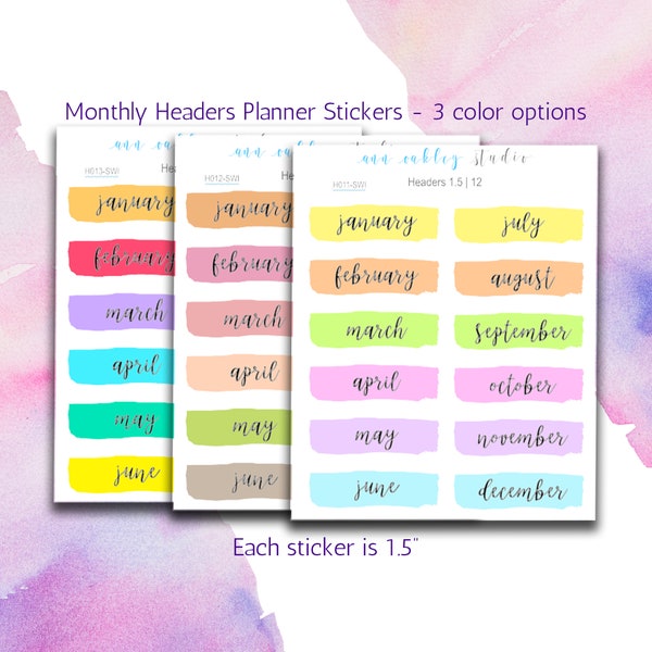 Monthly Headers - Etsy