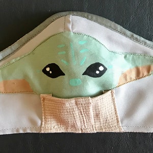 Baby Yoda Character Inspired Face Mask - Etsy