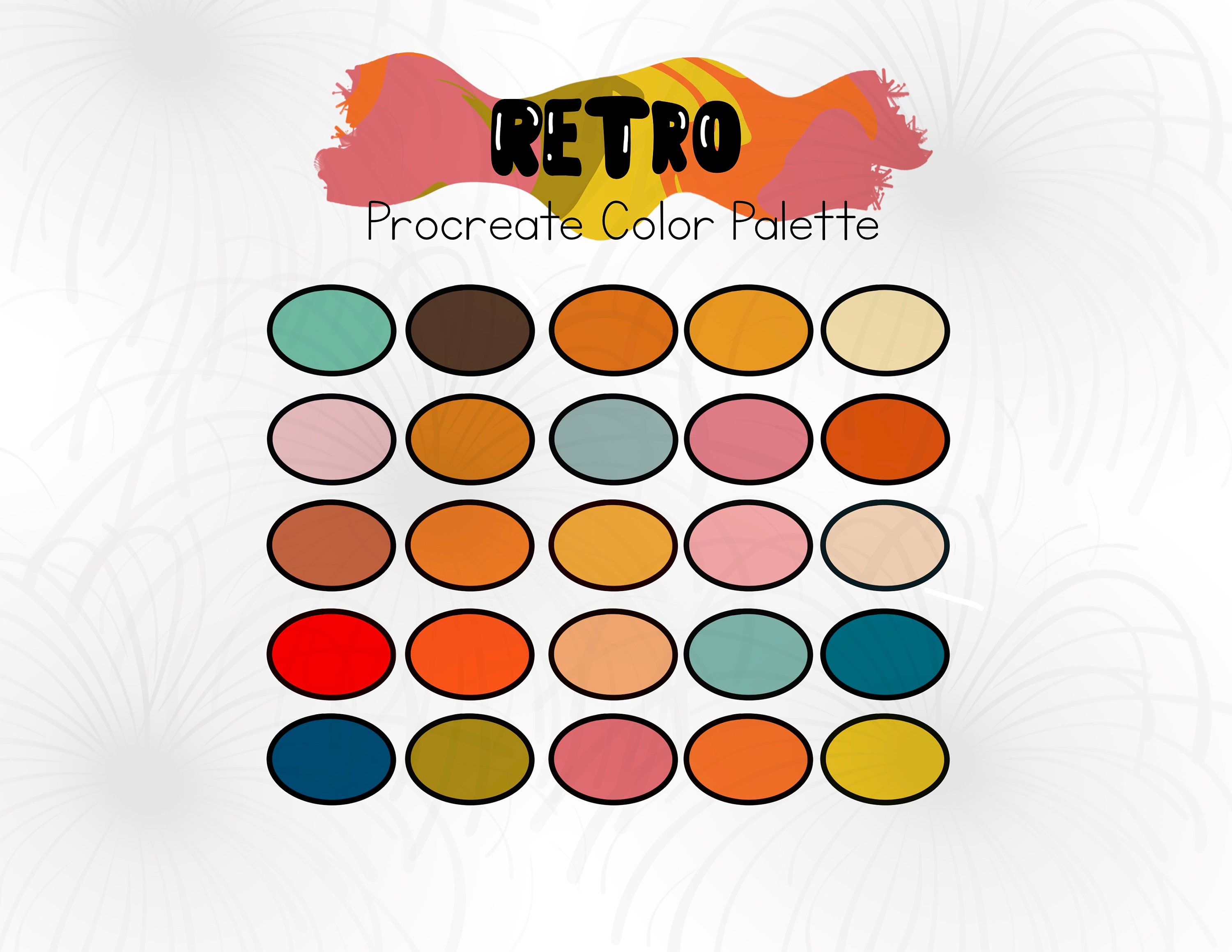 Procreate Color Palette, Retro Color Palette, Digital Art Color ...