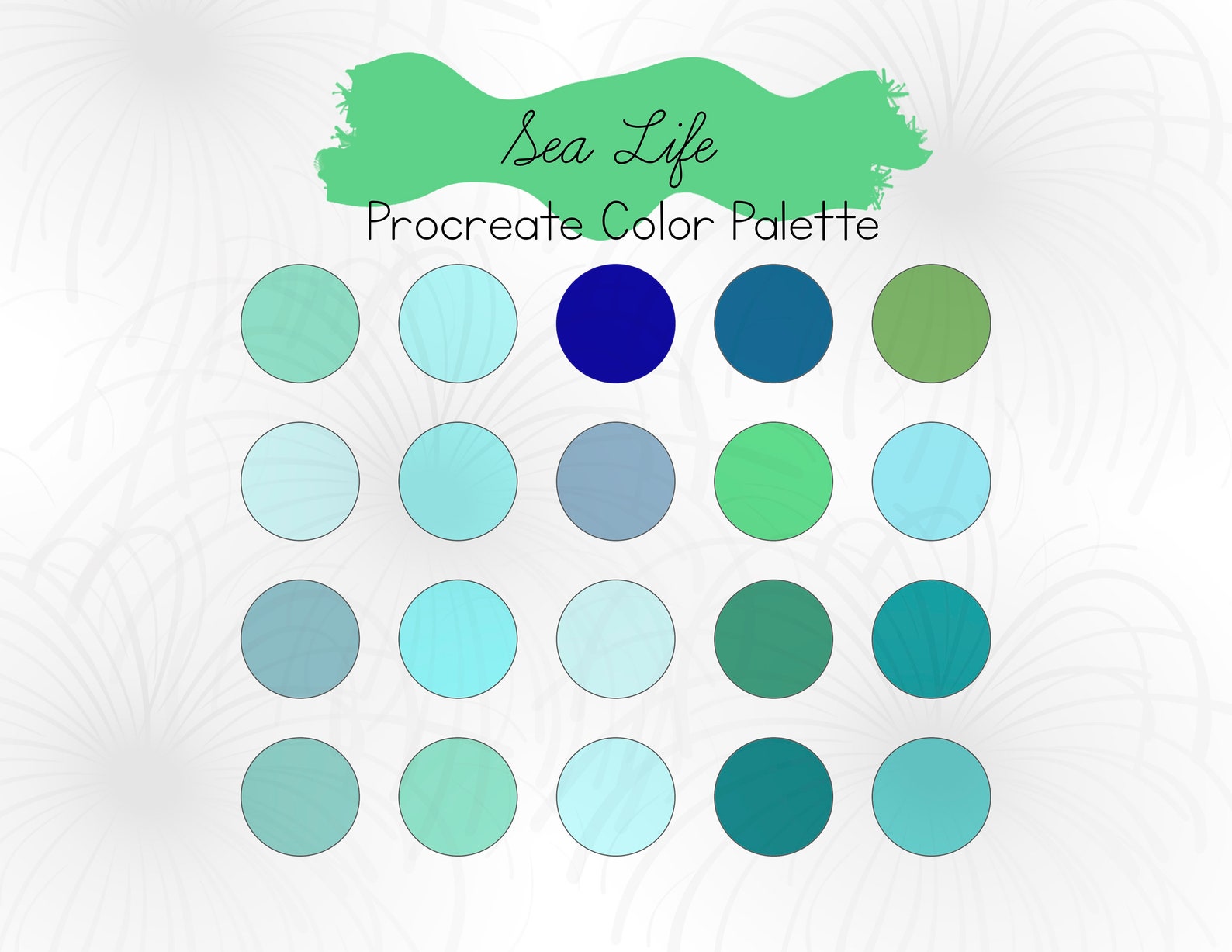 Procreate Color Palette, Sea Life Color Palette, Digital Art Color ...